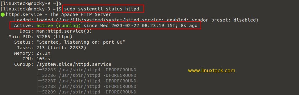 Install LAMP Stack On Rocky Linux 9 Step By Step LinuxTeck